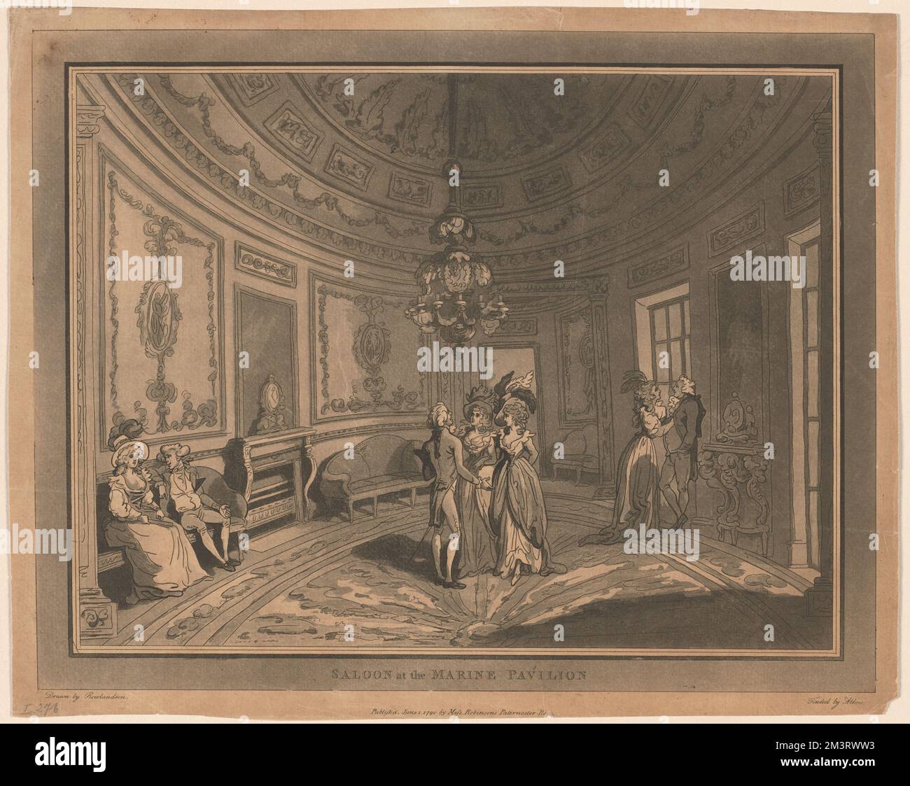 Saloon at the Marine Pavilion , Salons Social spaces. Thomas Rowlandson ...