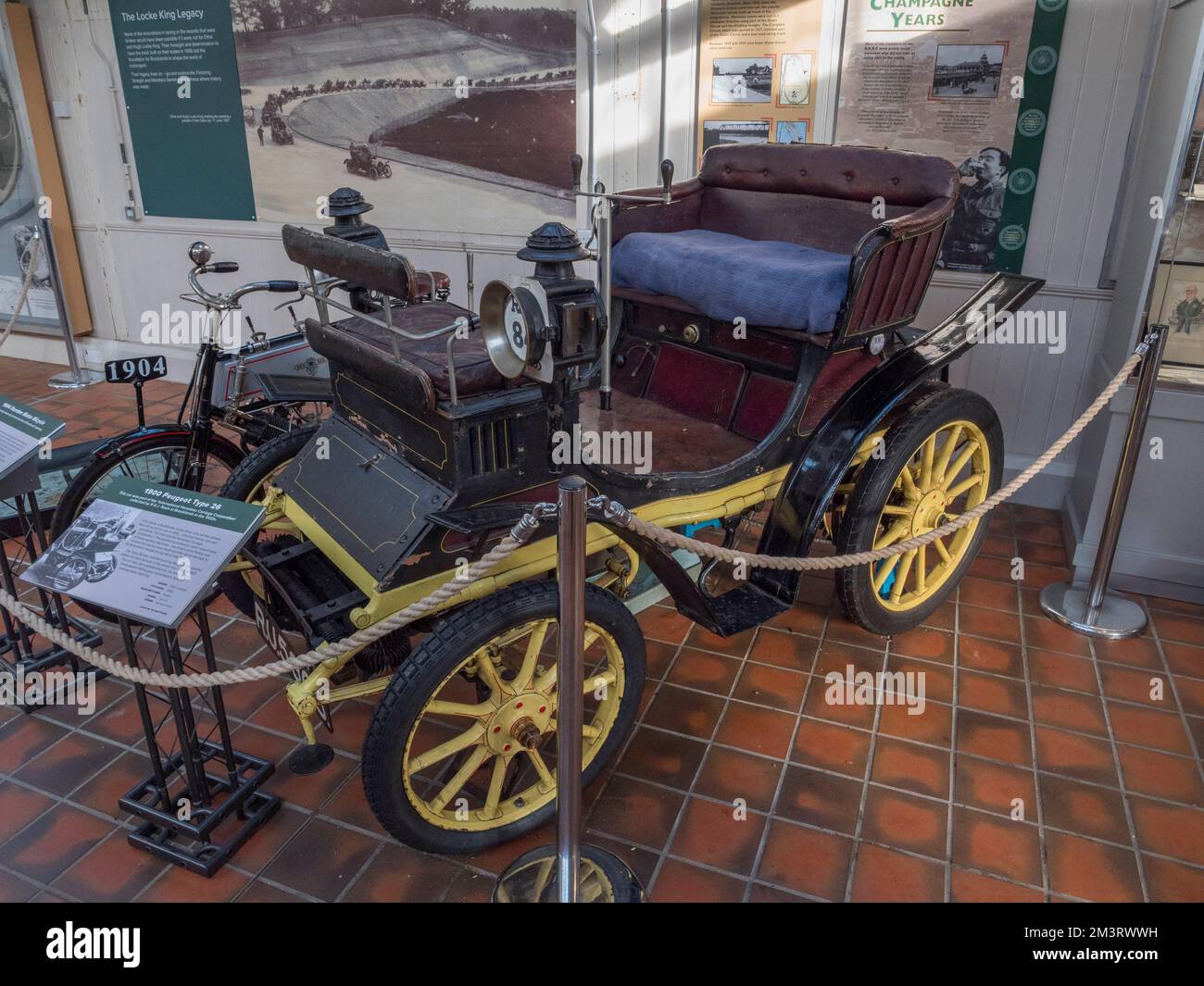 A 1900 Peugeot Type 26 racing car in the Grand Prix Exhibition ...