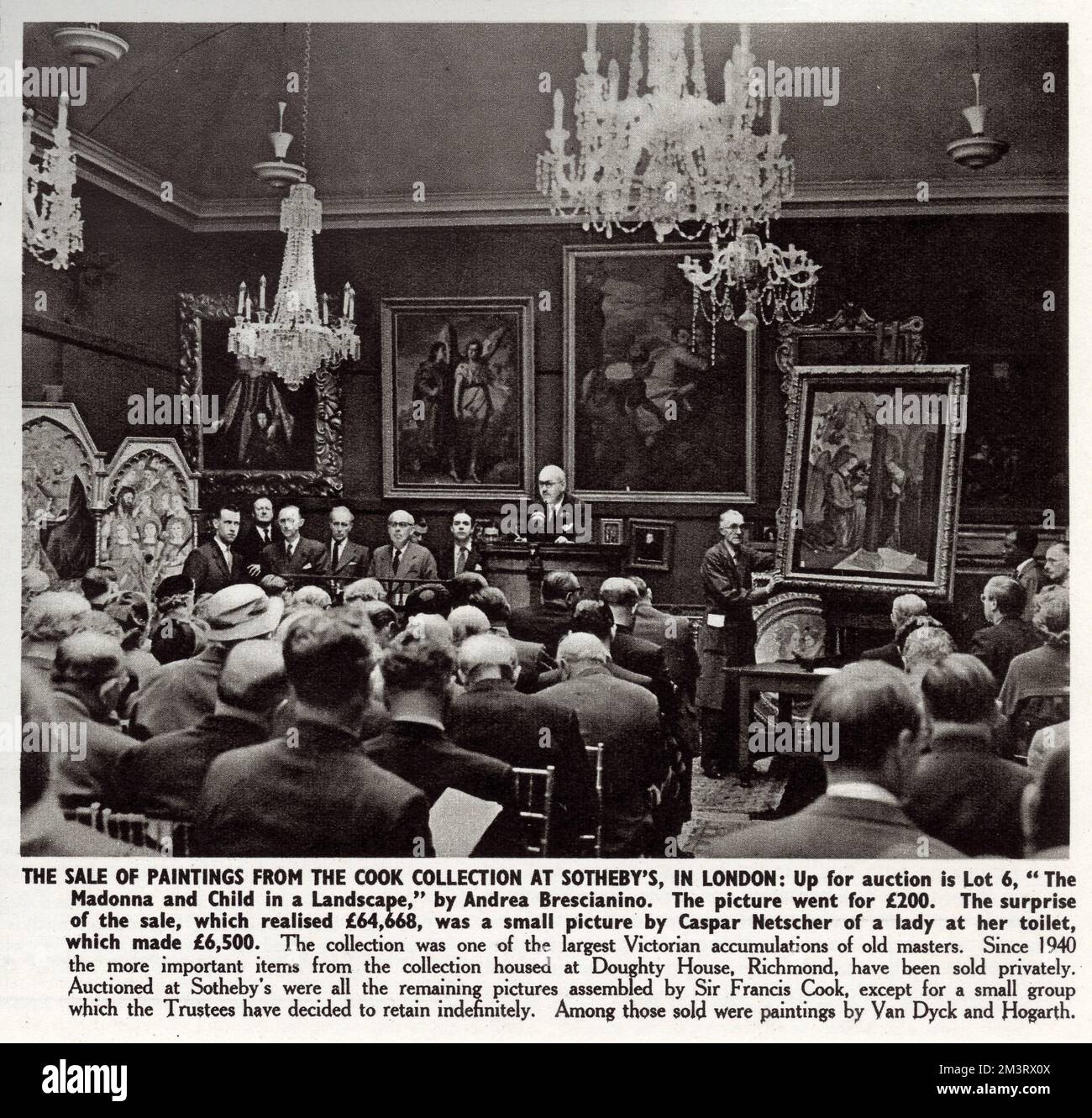 Sale of paintings from the Cook Collection, Sotheby's 1958 Stock Photo ...