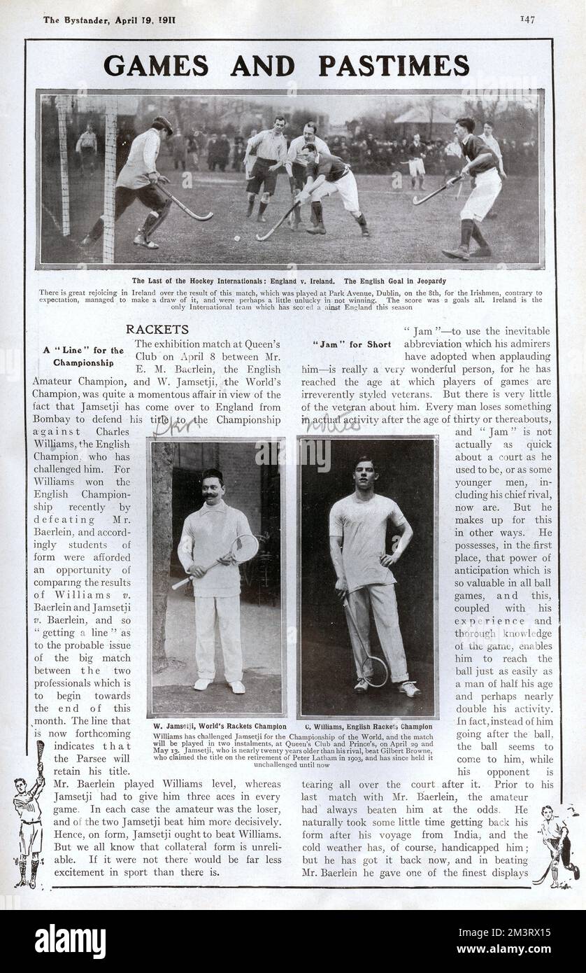 A page from The Bystander relating to games and pastimes in 1911. The ...