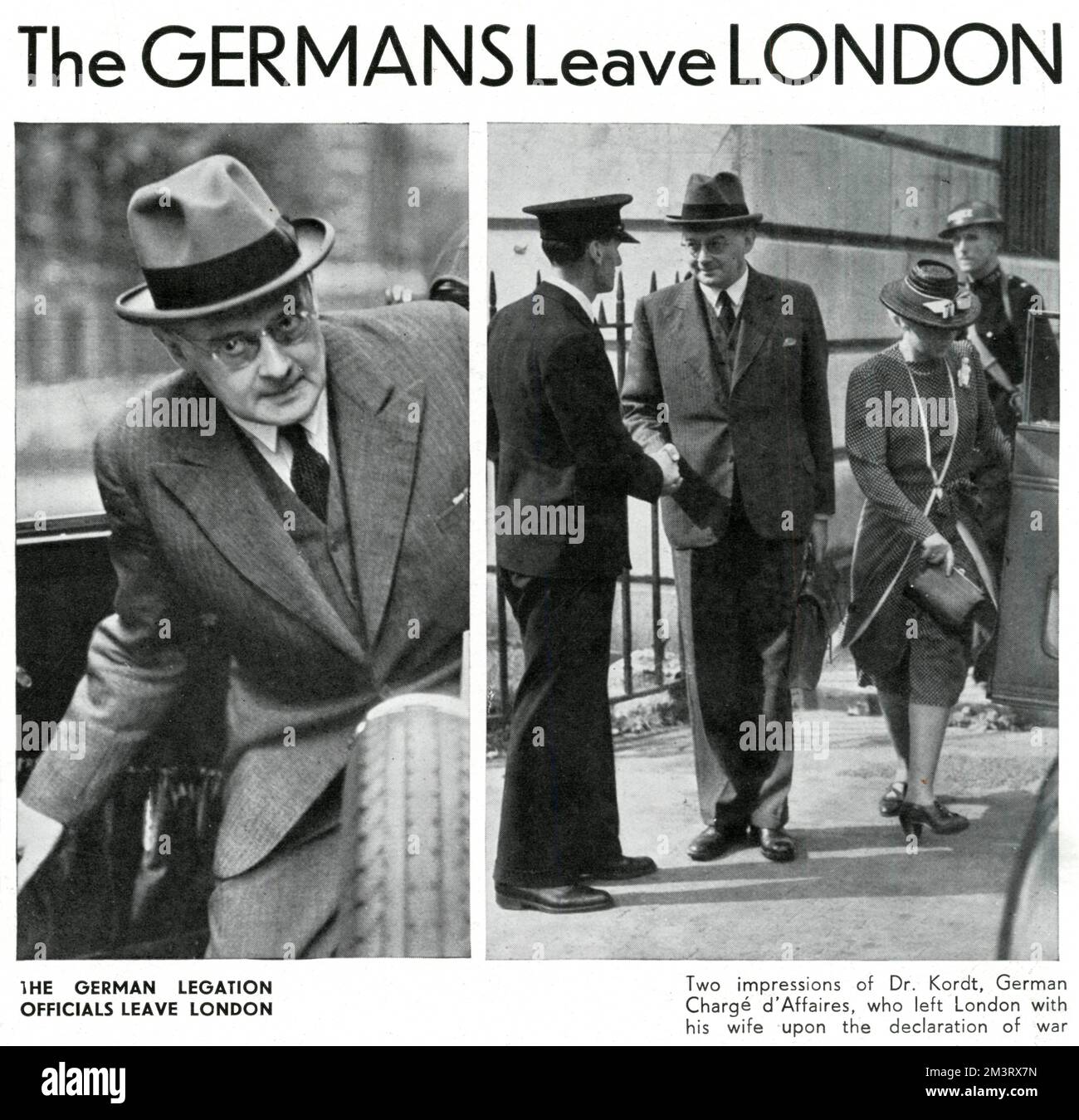Outbreak of WWII - Germans leave London 1939 Stock Photo - Alamy