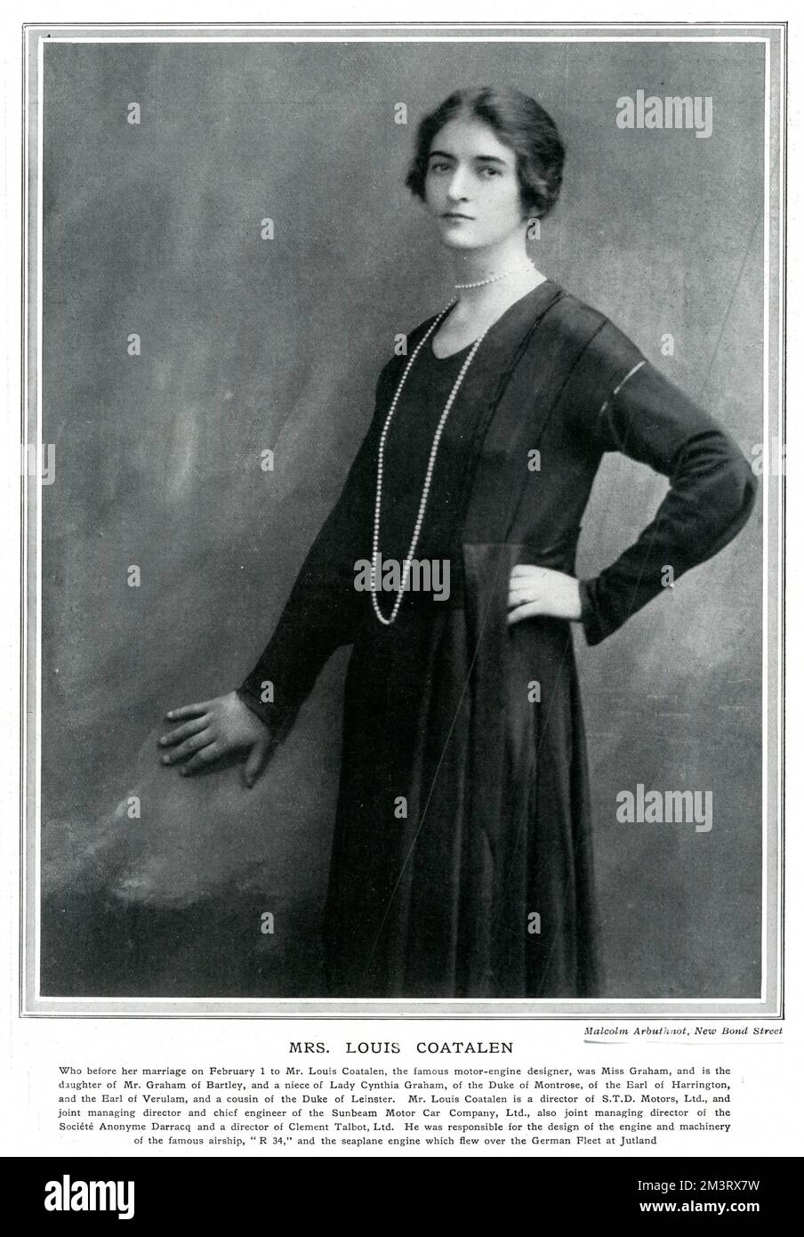 Mrs. Louis Coatalen (Iris Graham Stock Photo - Alamy