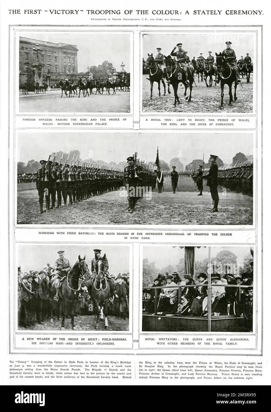 The first victory trooping of the colour, 1919 Stock Photo - Alamy