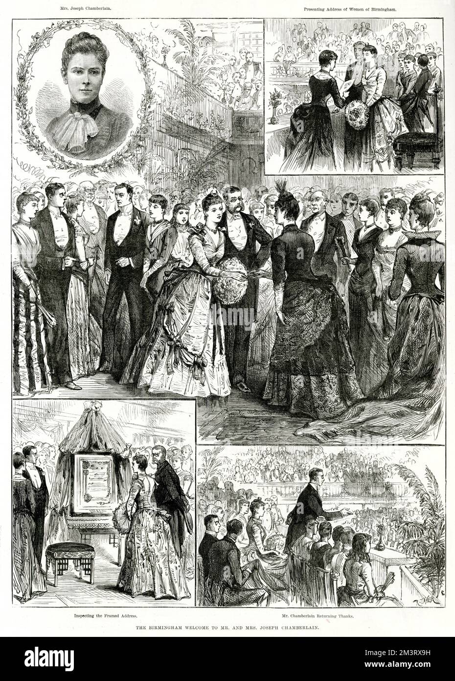 Birmingham welcome to Mr and Mrs Chamberlain 1899 Stock Photo - Alamy