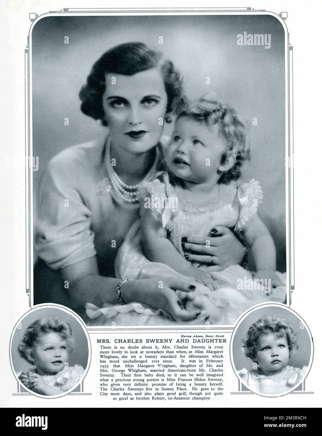 Mrs Charles Sweeny and daughter Stock Photo - Alamy