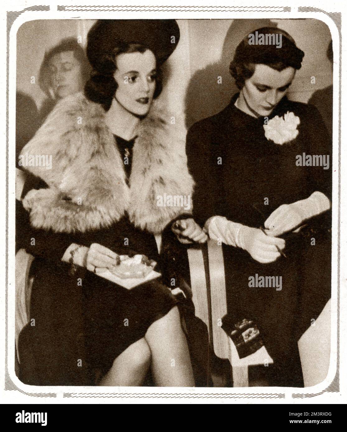 Mrs Charles Sweeny & Miss Jeanne Stourton at Maggy Rouff Stock Photo ...