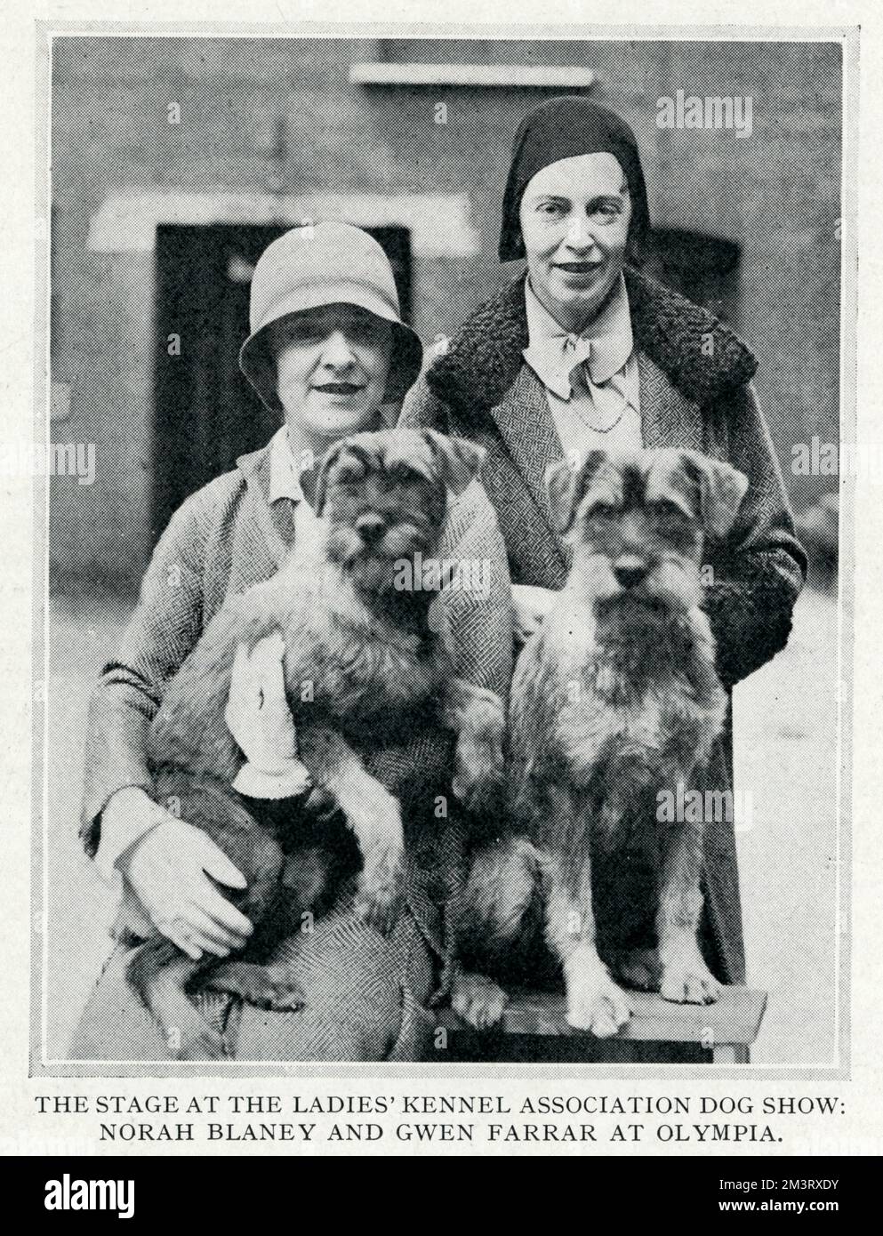 Entertainers, Gwen Farrar and Norah Blaney with a pair of Schnauzer ...
