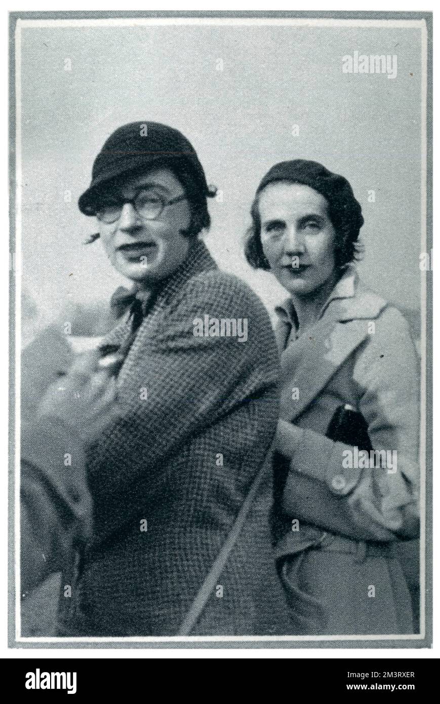 Miss Gwen Farrar and Miss Audrey Carten at Hurst Park racecourse, 1933 ...