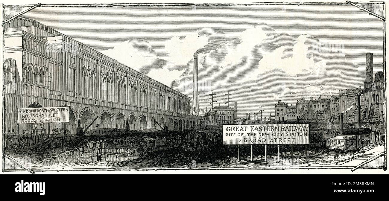 Broad Street Station 1871 Stock Photo - Alamy