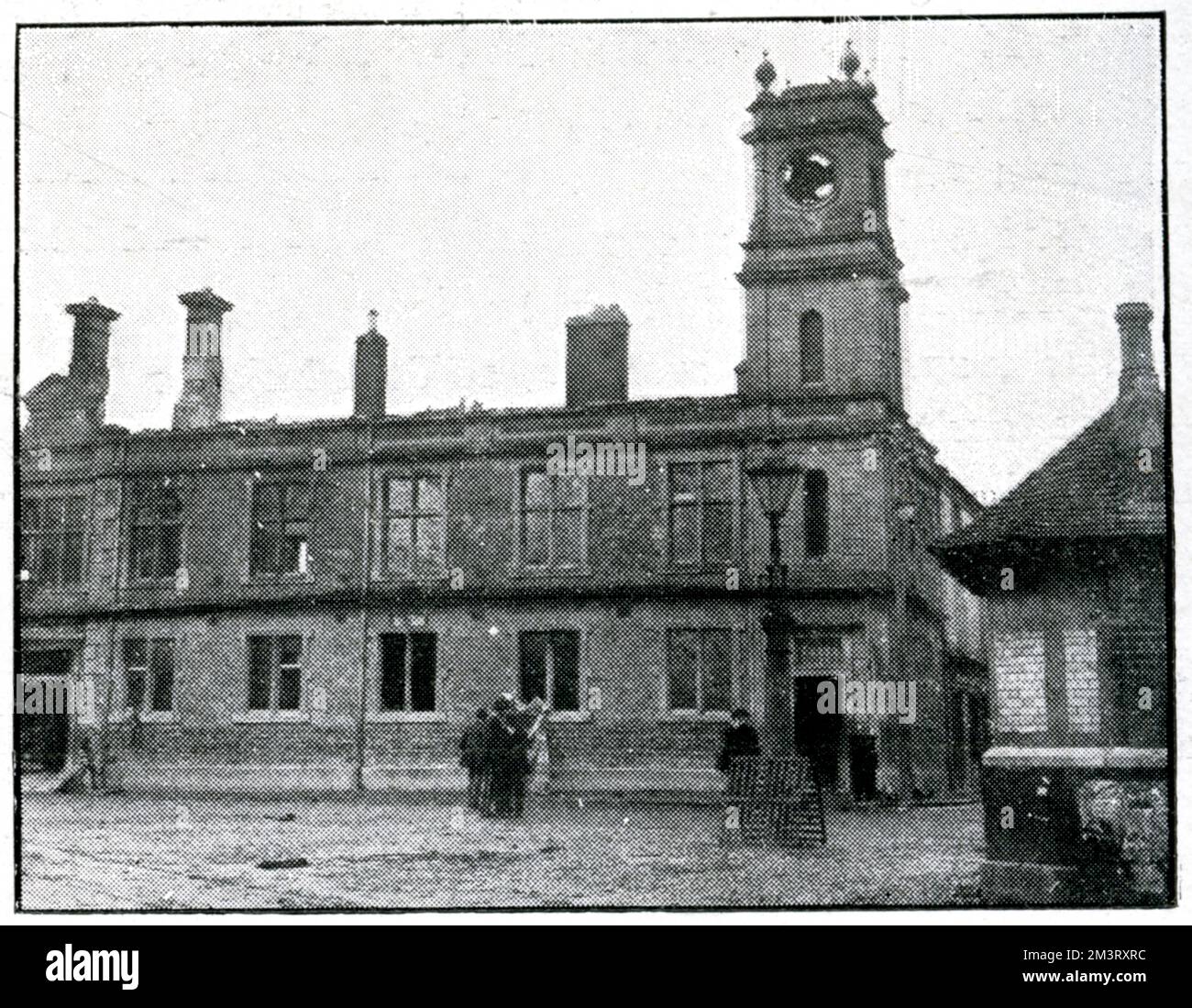 The ruined town hall in the Galway village of Tuam, Ireland following ...