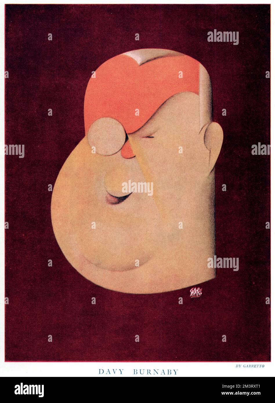 Davy Burnaby caricatured by Garretto Stock Photo - Alamy