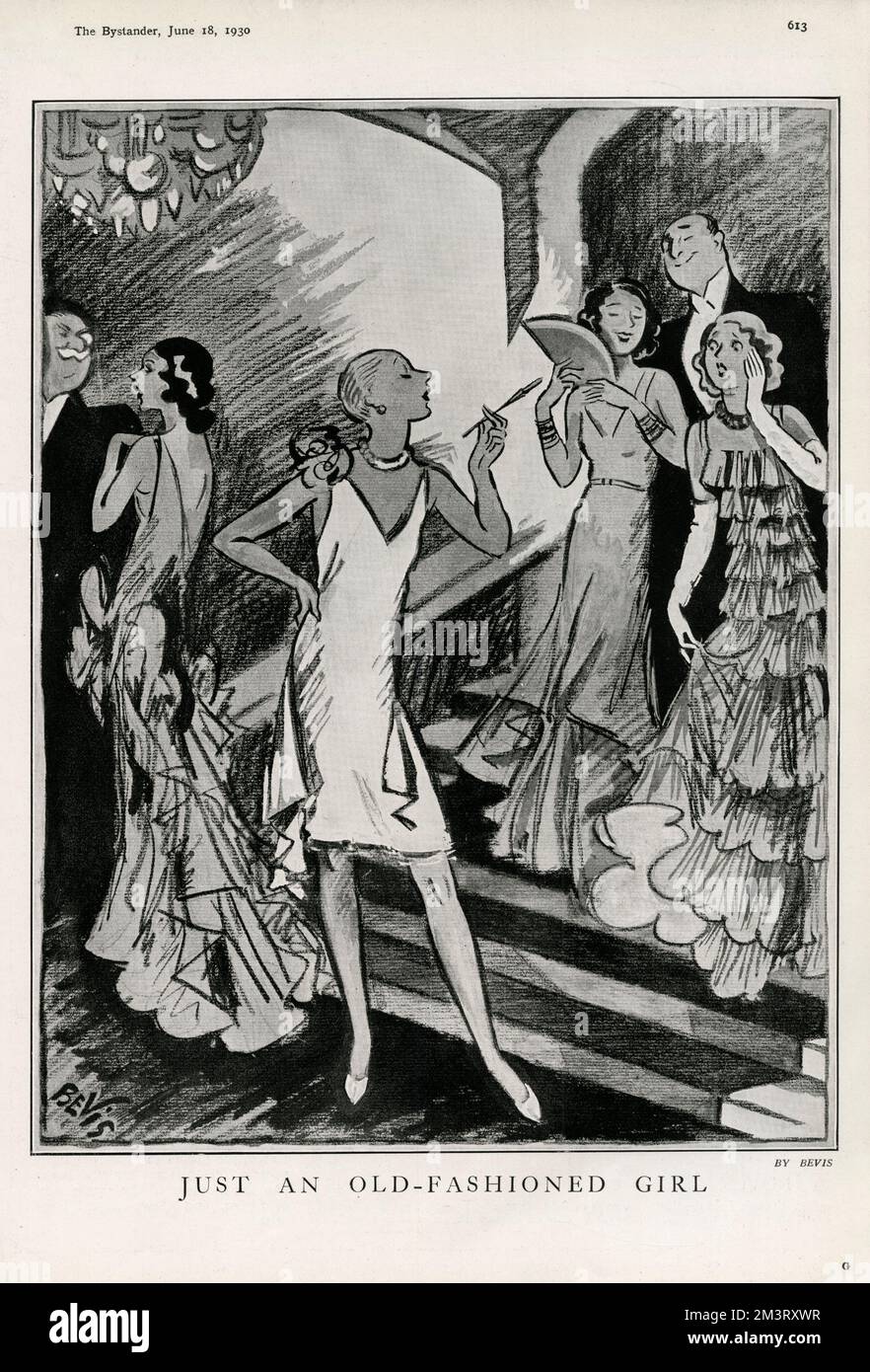Cartoon commenting on the sudden change in hemlines in 1930, which went ...