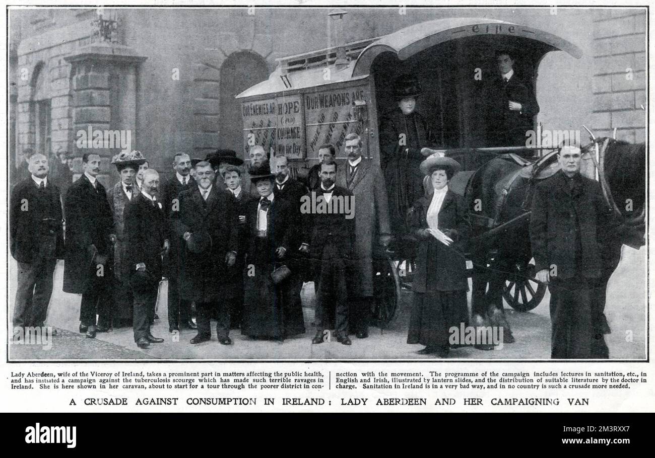 Lady Aberdeen on her campaign against consumption 1908 Stock Photo - Alamy