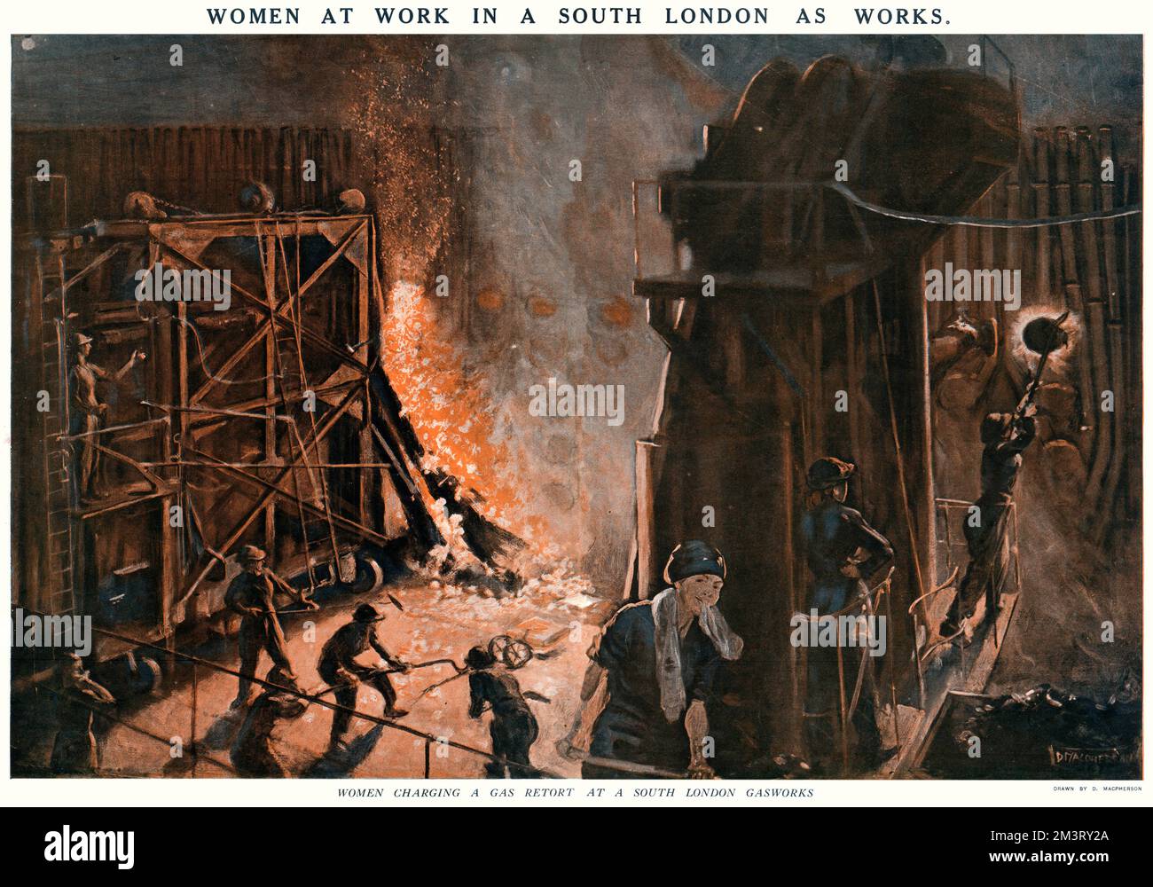 Women working at a South London gas works 1918 Stock Photo - Alamy