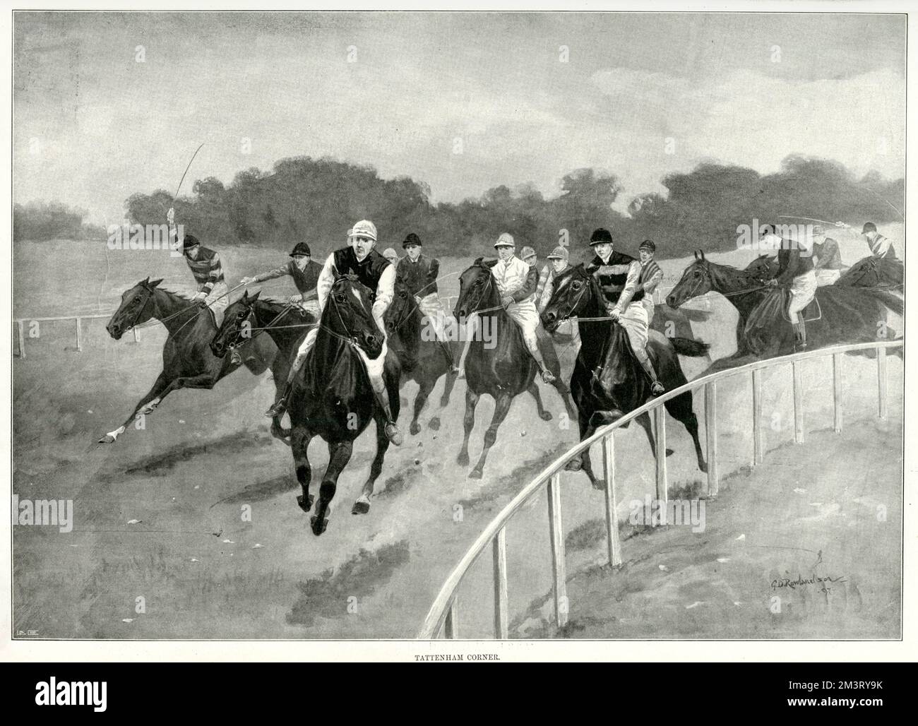 Tattenham Corner 1897 Stock Photo - Alamy