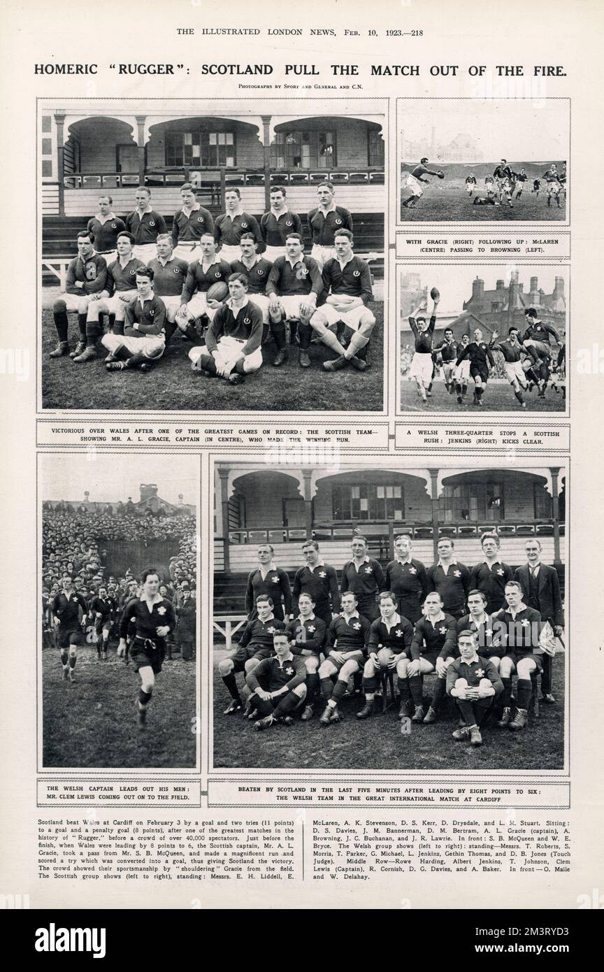 Wales rugby teams 1920's hi-res stock photography and images - Alamy