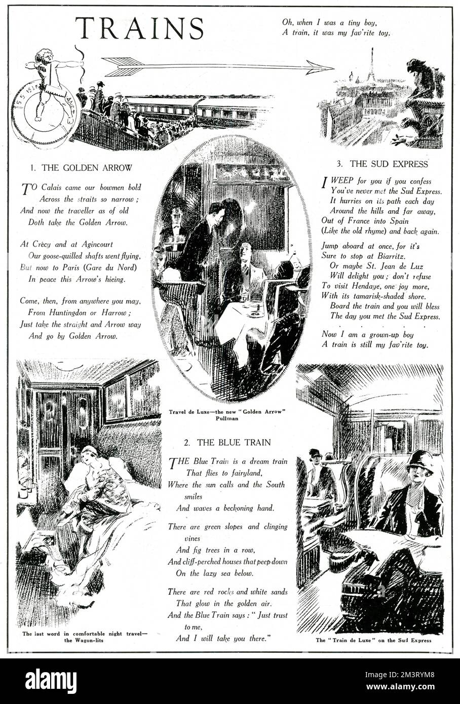 Trains - The Golden Arrow, The Sud Express - The Blue Train Stock Photo ...