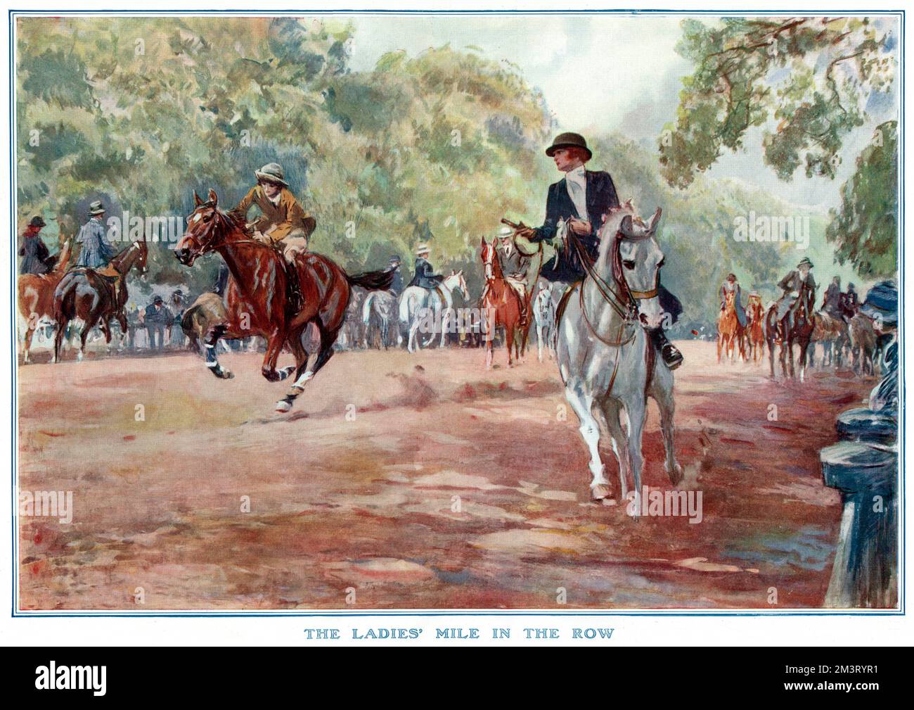 Typical scene on Rotten Row in Hyde Park, where smart London society ...