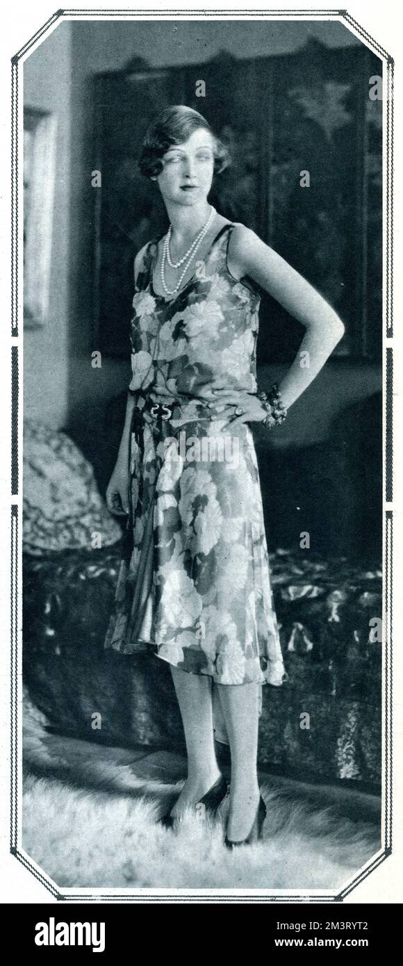 Mme, Drake-Exner wearing in a dress of her own design Stock Photo - Alamy