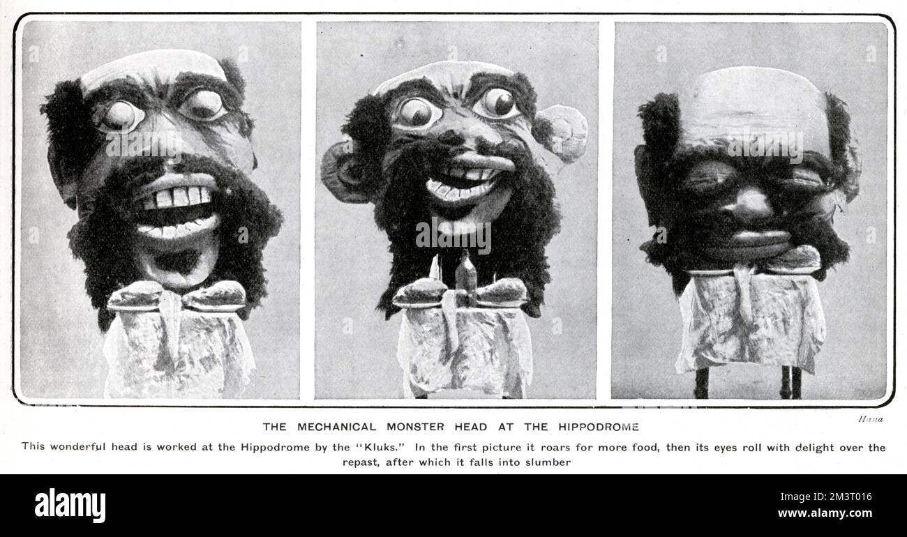Mechanical monster head at the London Hippodrome Stock Photo - Alamy