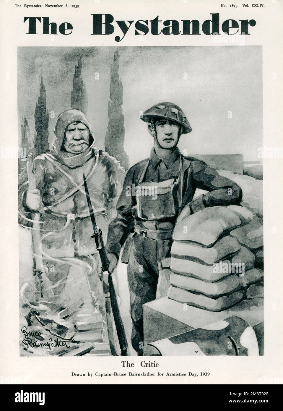 Front cover of The Bystander illustrated by the magazine's most famous cartoonist, Captain Bruce ...