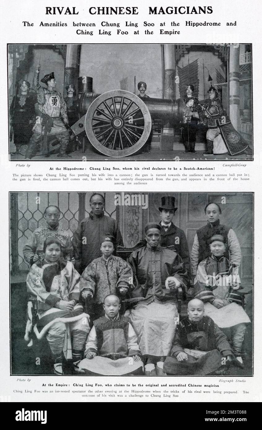 Rival Chinese magicians Chung Ling Soo & Ching Ling Foo Stock Photo - Alamy