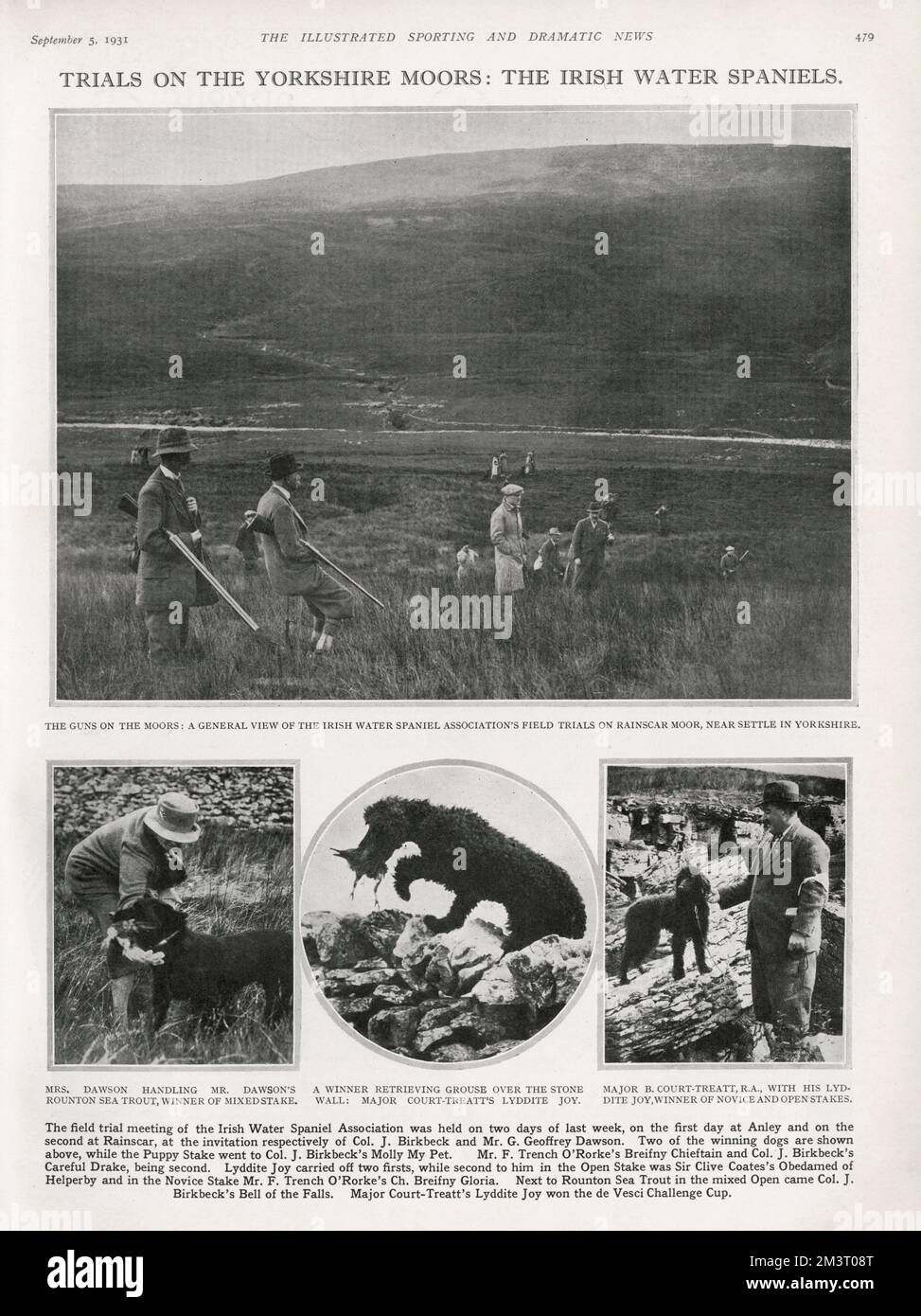 Trials on the Yorkshire Moors: the Irish Water Spaniels 1931 Stock ...
