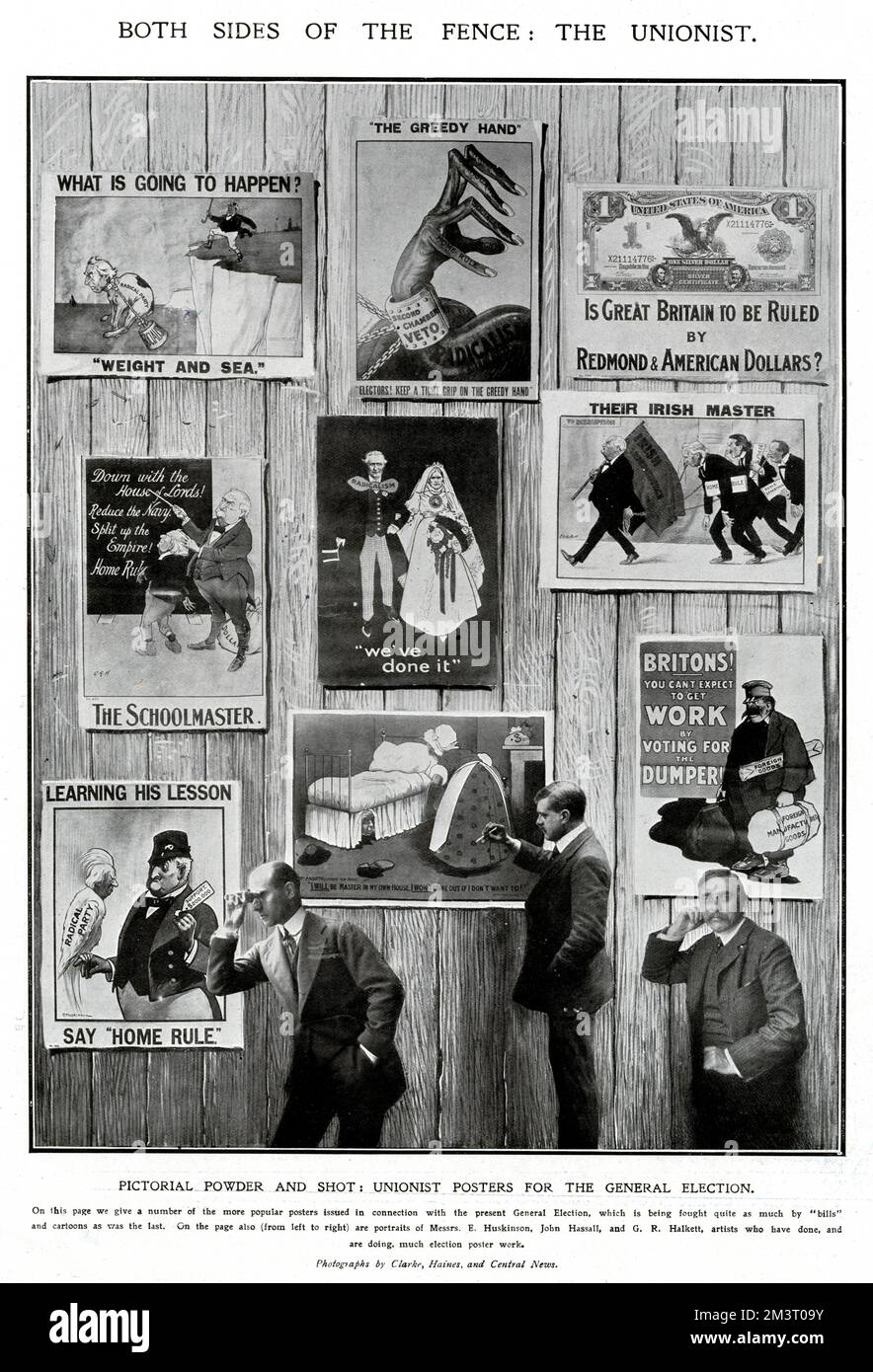 Unionist posters for the General Election, & their artists Stock Photo ...