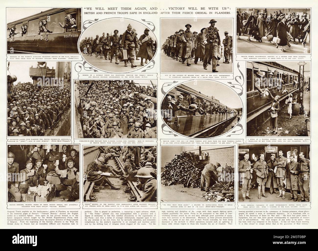 Return of British and French troops from Dunkirk, WW2 Stock Photo - Alamy