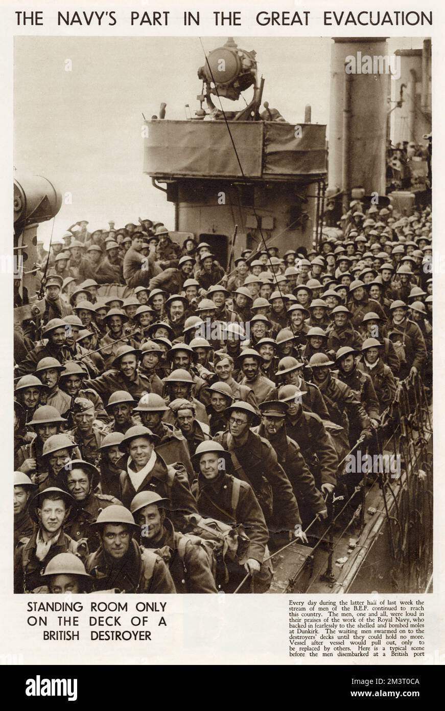 British Expeditionary Force evacuating from Dunkirk, WW2 Stock Photo ...