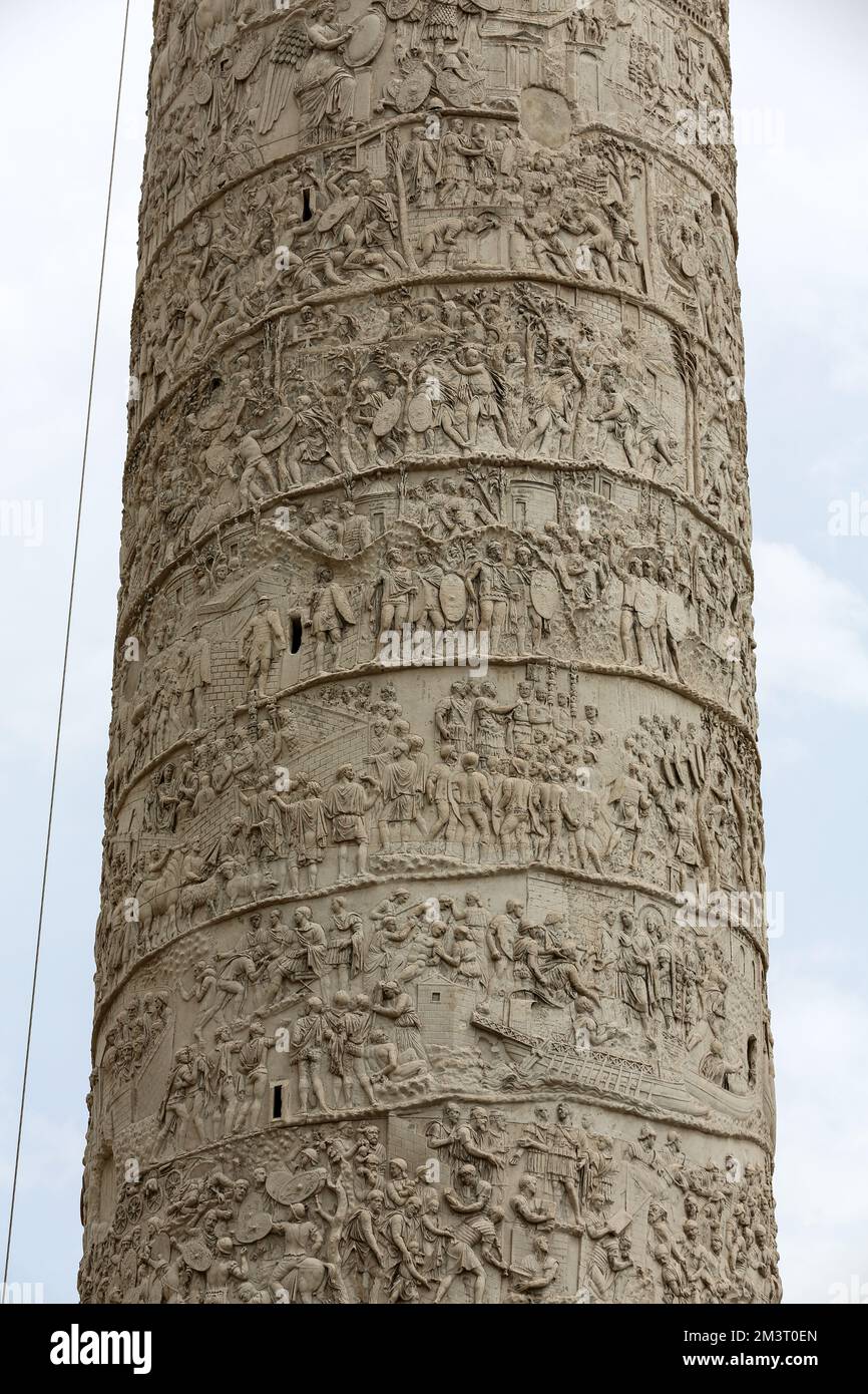 Column of Trajan . Roman triumphal column in Rome, Italy Stock Photo ...