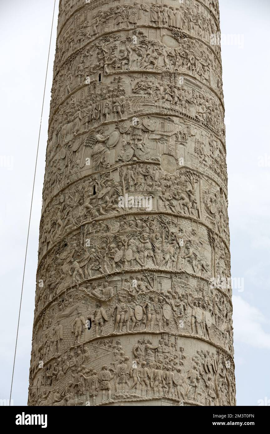 Column of Trajan . Roman triumphal column in Rome, Italy Stock Photo ...