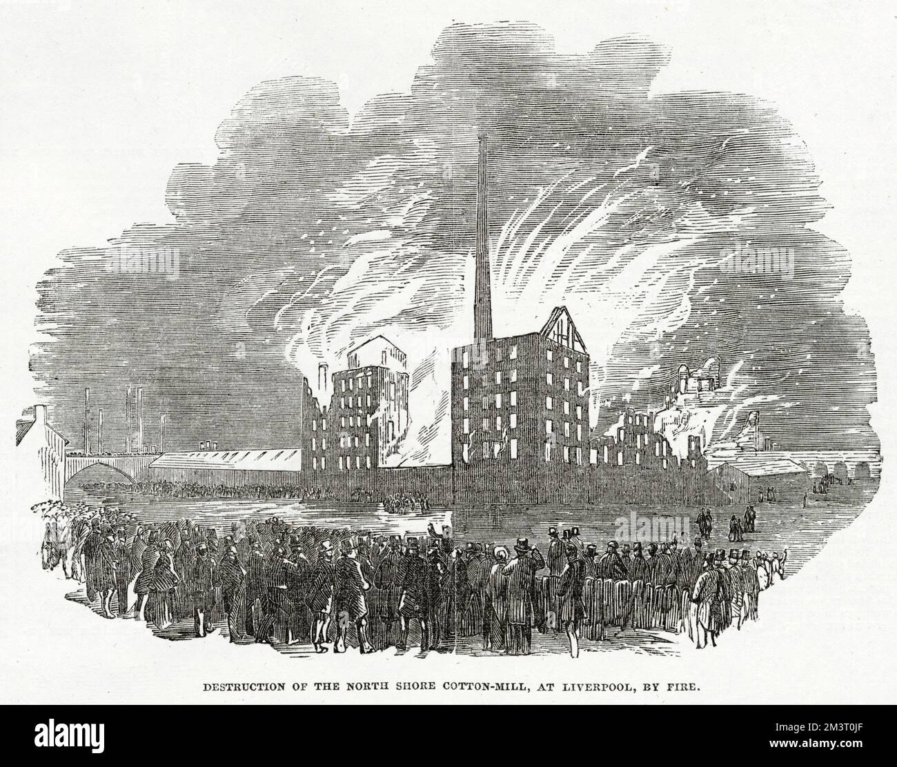 North Shore cotton mill on fire, Liverpool Stock Photo - Alamy