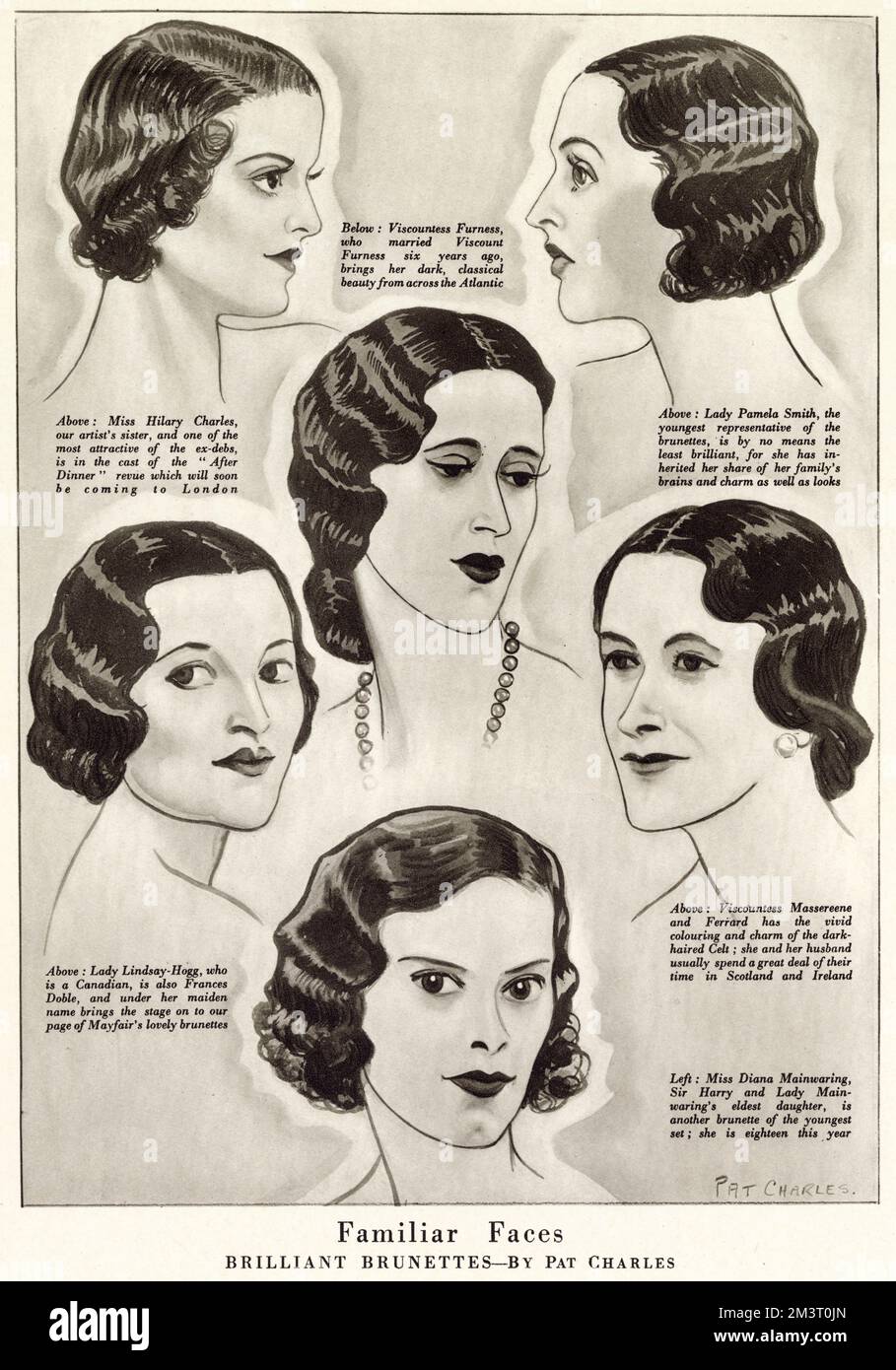 Familiar Faces, Brilliant Brunettes by Pat Charles Stock Photo - Alamy