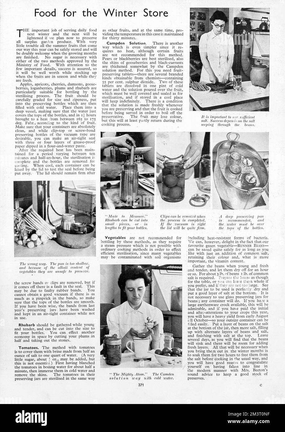 Food for the winter store, 1942. Preserving garden produce in wartime ...