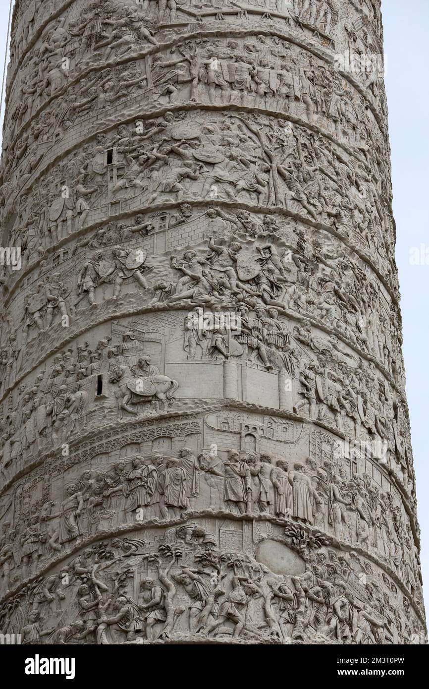 Column of Trajan . Roman triumphal column in Rome, Italy Stock Photo ...