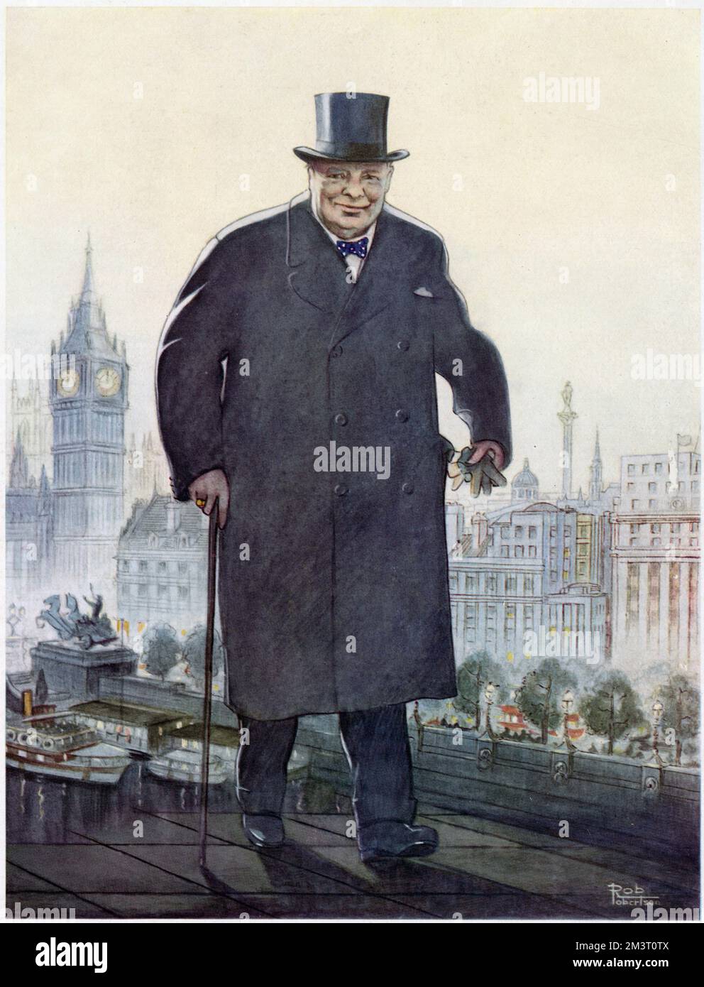 Winston churchill top hat cane hi-res stock photography and images - Alamy