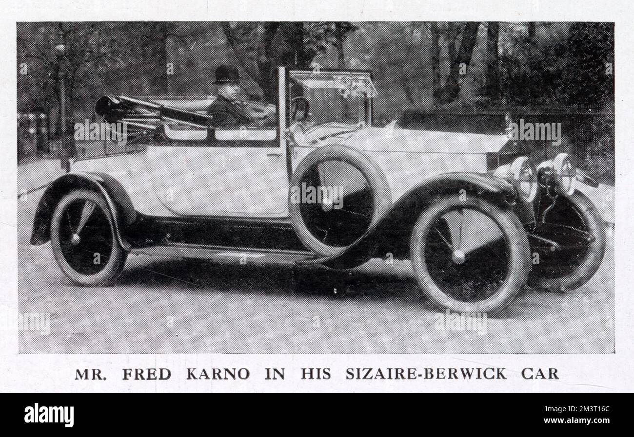 Fred Karno in his car Stock Photo - Alamy