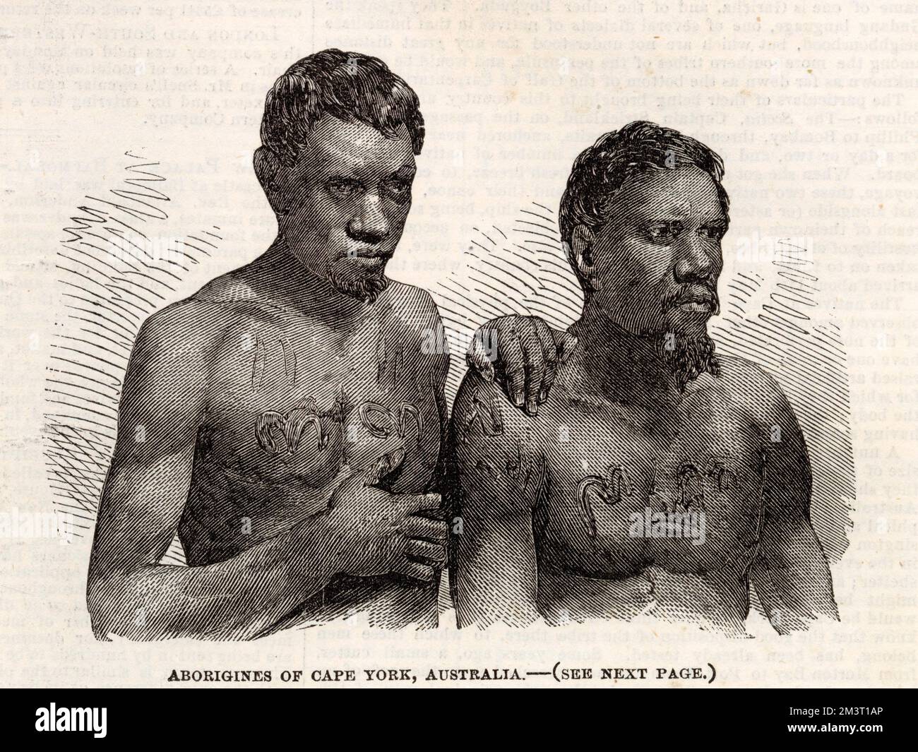 Two aboriginal men, named Garicha and Boyguda, of Cape York, Australia ...