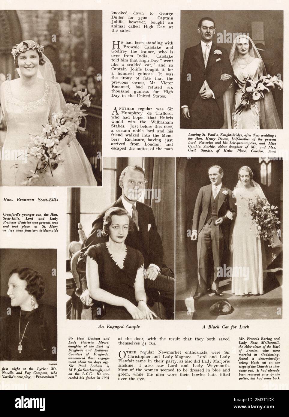 Sir Paul Latham and Lady Patricia Moore engaged 1933 Stock Photo - Alamy