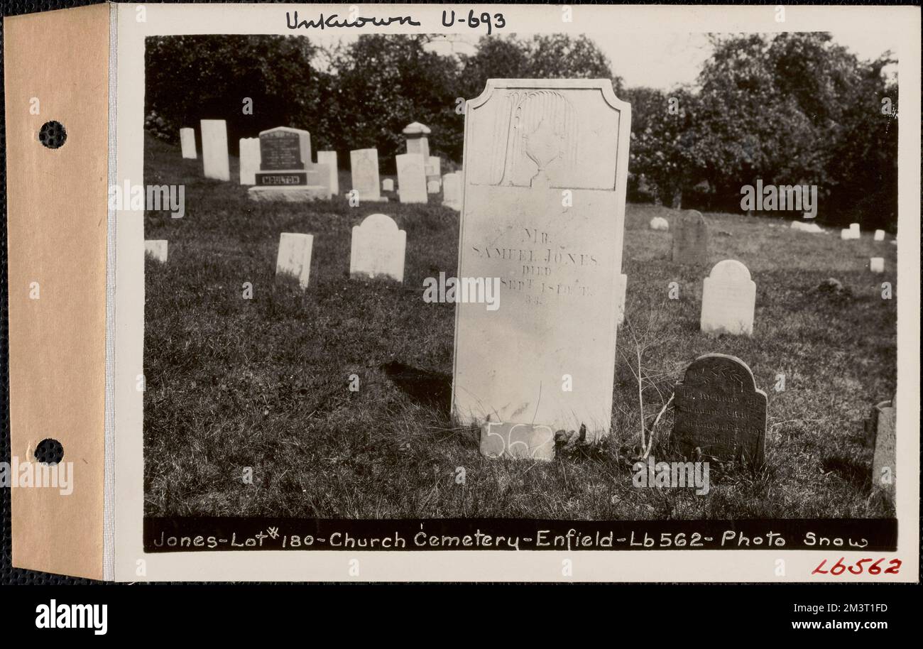 Samuel Jones, Church Cemetery, lot 180, Enfield, Mass., ca. 1930-1931 ...
