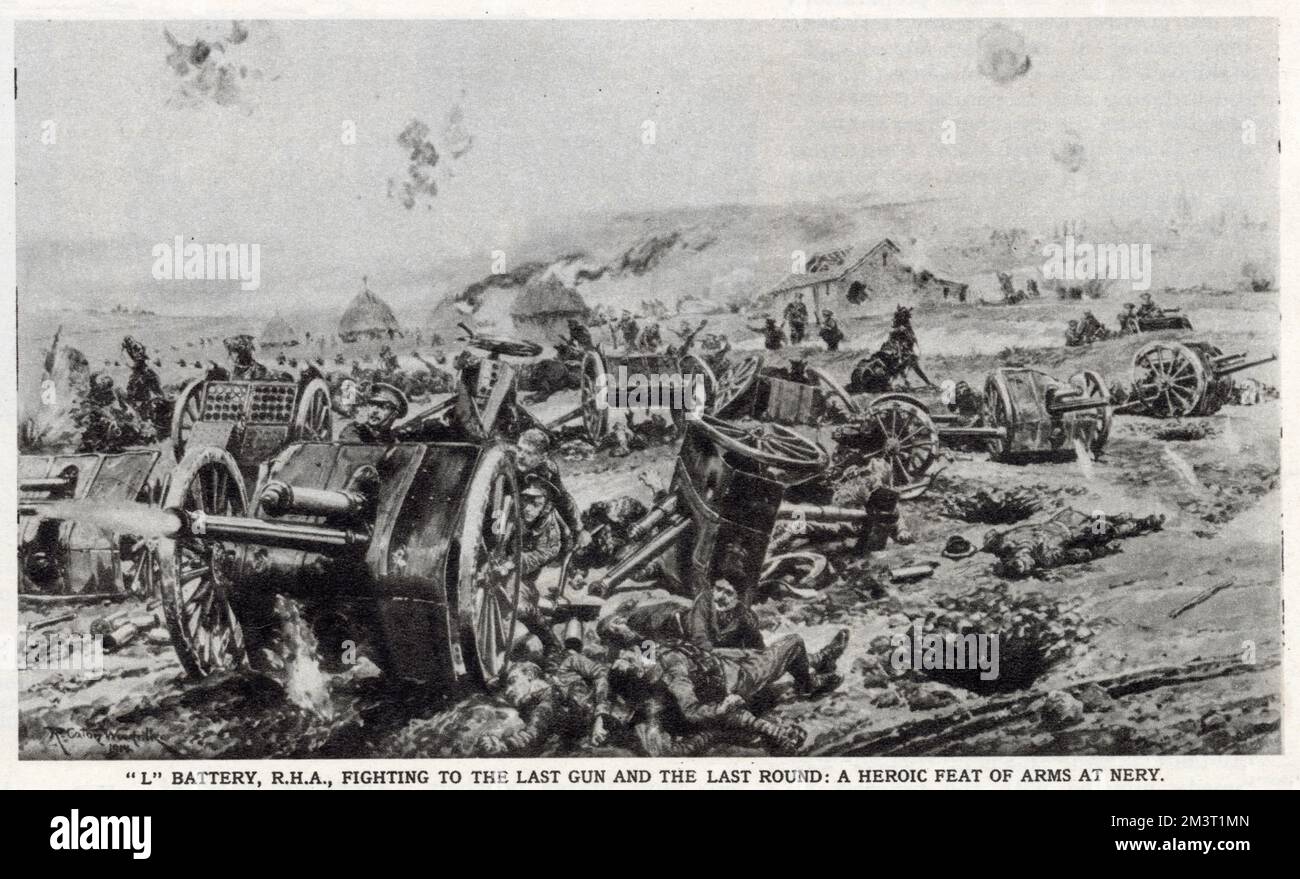 WW1- L Battery in action at Nery Stock Photo - Alamy