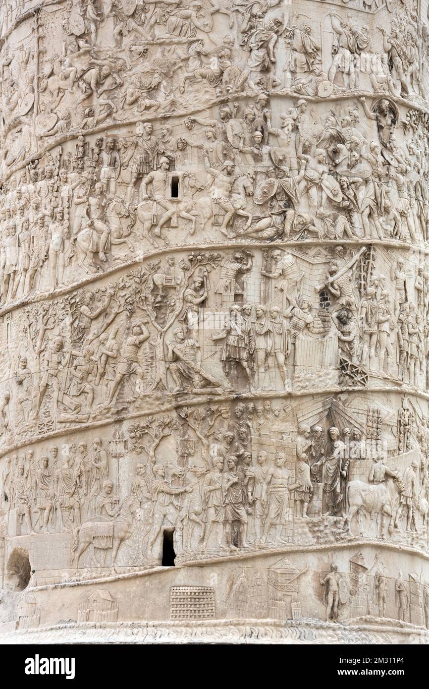 Column of Trajan . Roman triumphal column in Rome, Italy Stock Photo ...