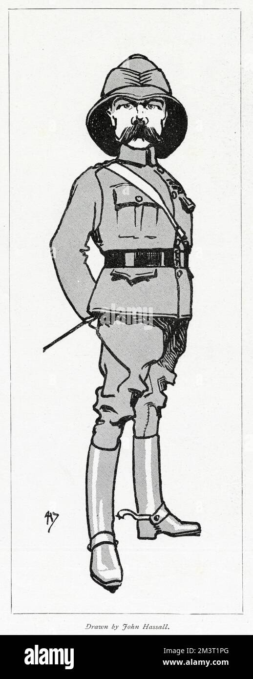 Caricature of Lord Kitchener by John Hassall. Date: 1902 Stock Photo ...