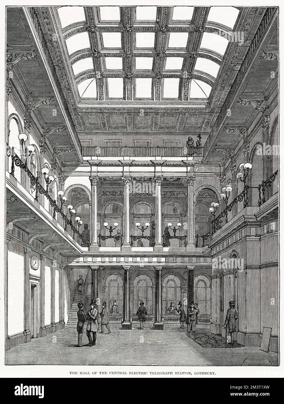 Hall of the Central Electric Telegraph Station, Lothbury Stock Photo ...