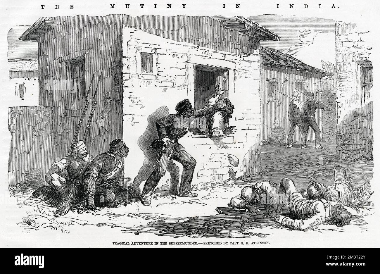 Tragical adventure in the Subseemundee, 1857 Stock Photo - Alamy