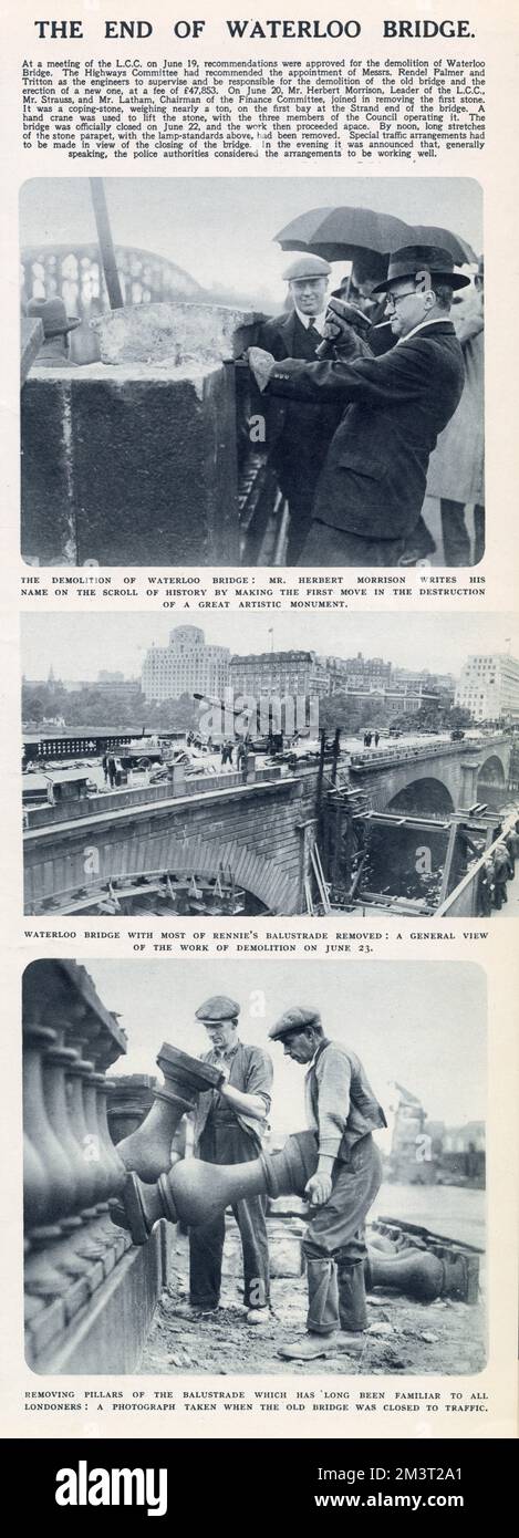 The Demolition of Waterloo Bridge Stock Photo - Alamy