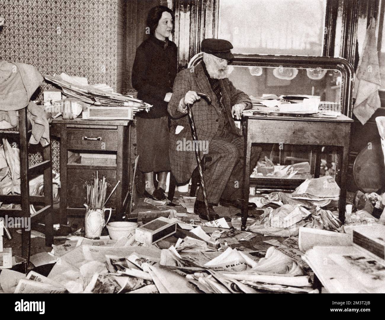 Walter Richard Sickert and his wife seen in his studio at Broadstairs ...