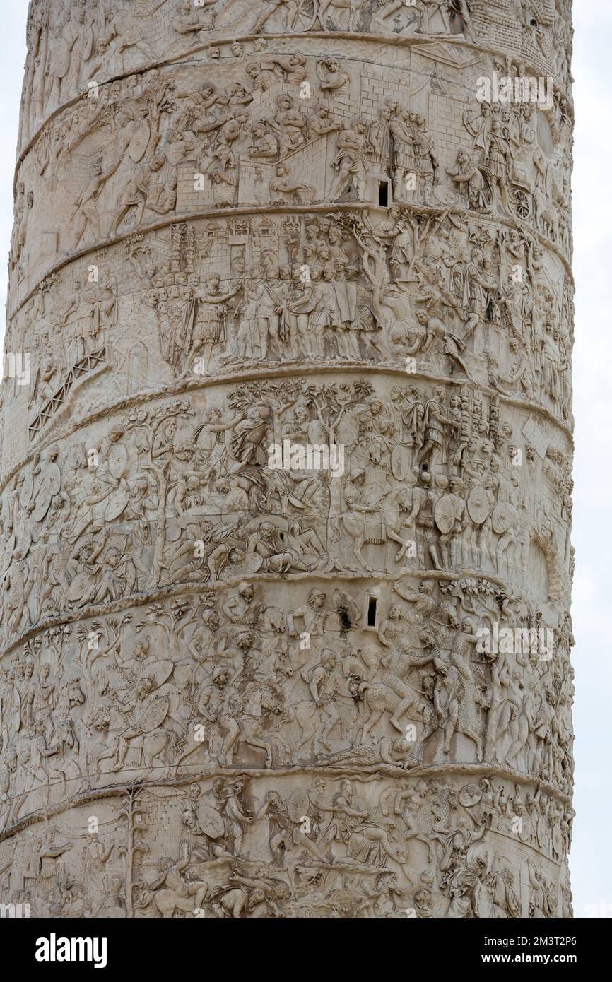 Column of Trajan . Roman triumphal column in Rome, Italy Stock Photo ...