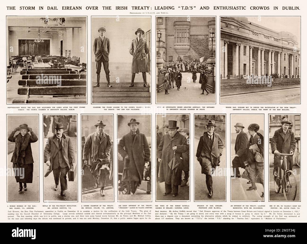 Irish politicians arriving for Treaty ratification debates Stock Photo ...